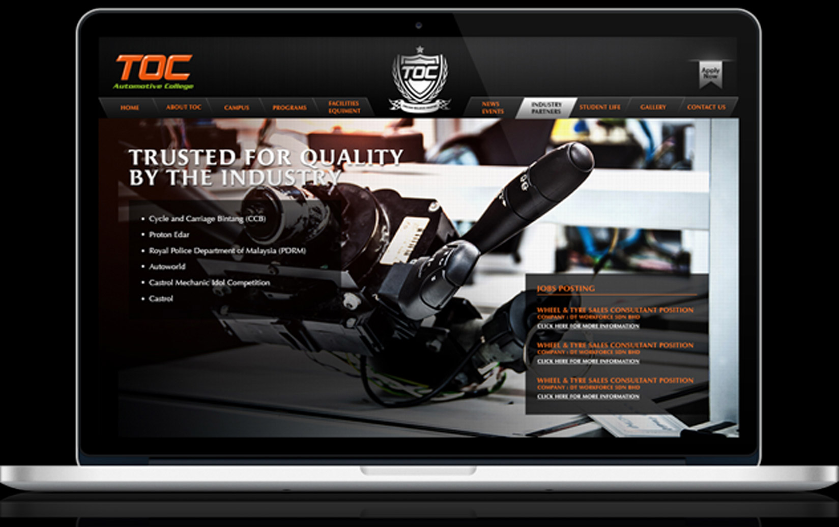 TOC – The Automotive College – Bleed Design