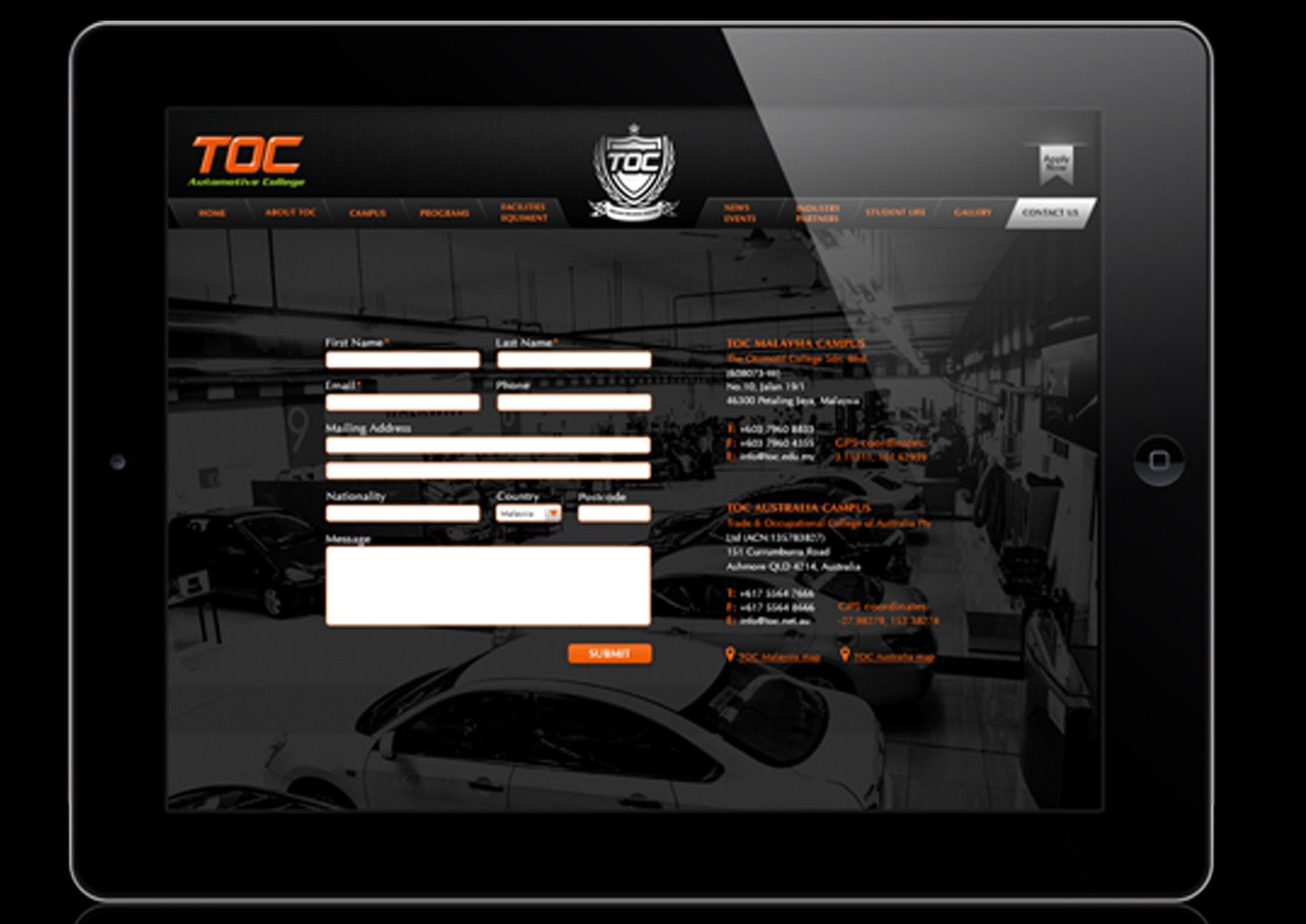 TOC – The Automotive College – Bleed Design